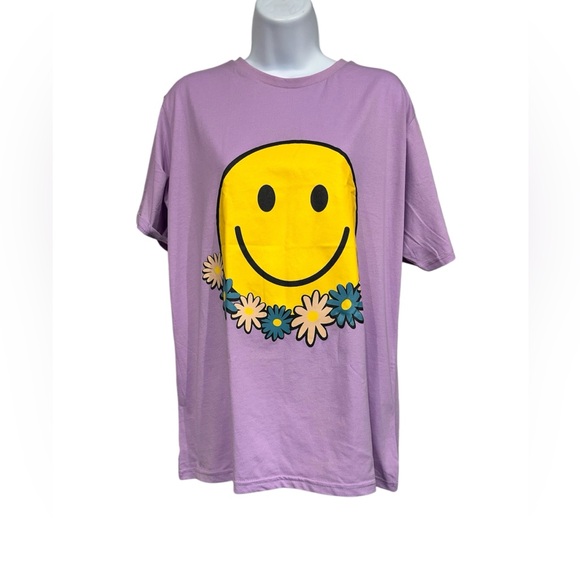 Tops | Smiley Lavender Tee | Poshmark